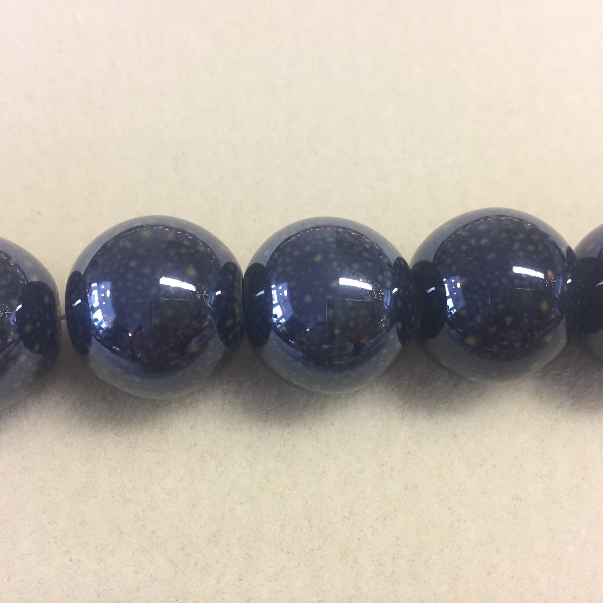 Blue Speckled Ceramic Beads 20mm