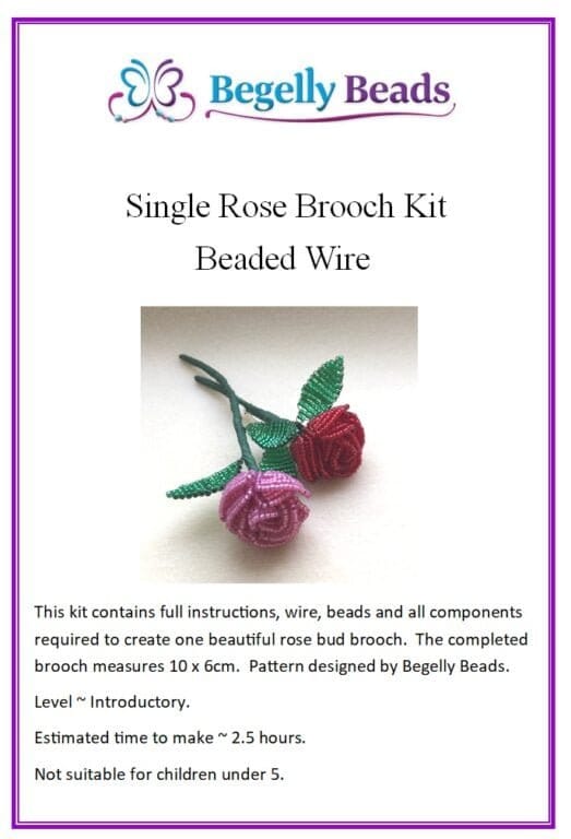 Single Rose Brooch Kit - wirework