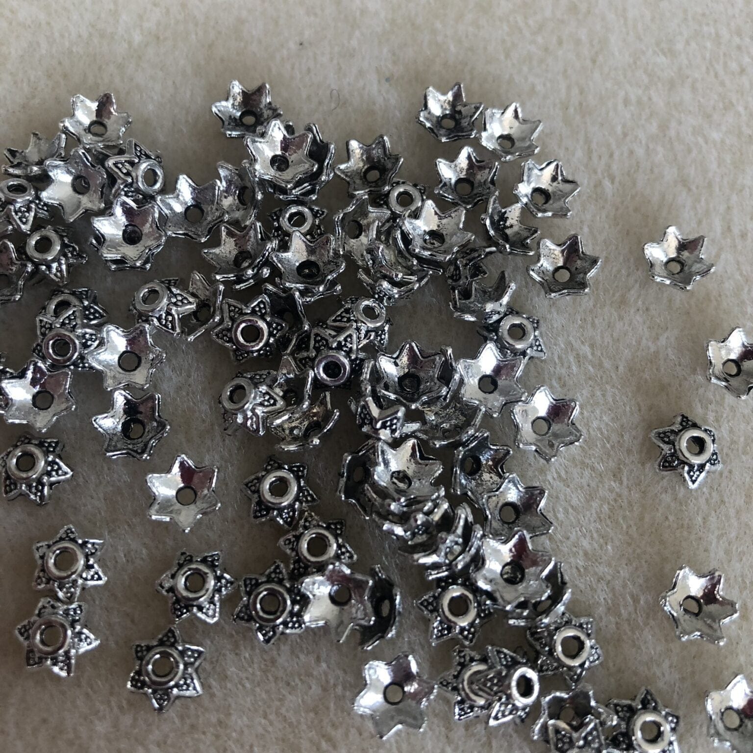 Pentacle bead caps 3x7mm